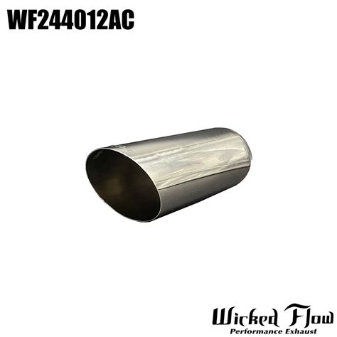 Wf244012ac Exhaust Tip 225 Inlet 12 Length Angle Cut Wickedflow