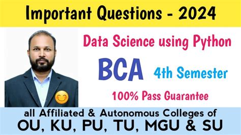 Data Science Using Python Important Questions 2024 Bca Iv 4th Sem