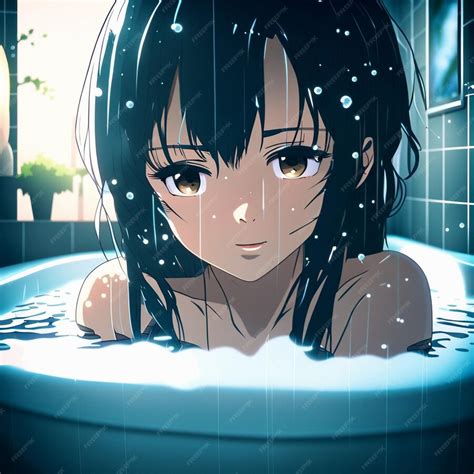 Premium Photo Anime Girl In Bath Character Art