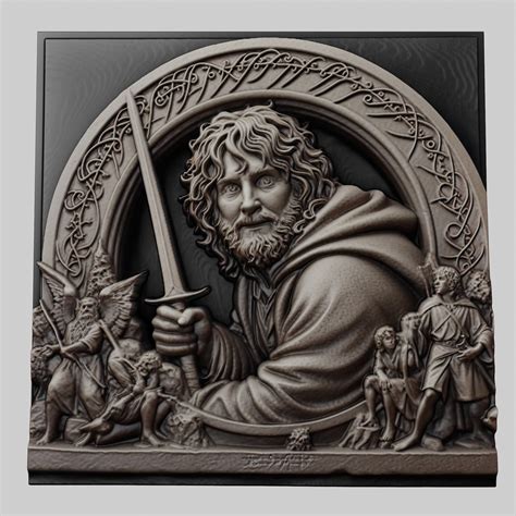 3d File Lord Of Rings Merry Brandybuck 3d Printer Relief Medallion