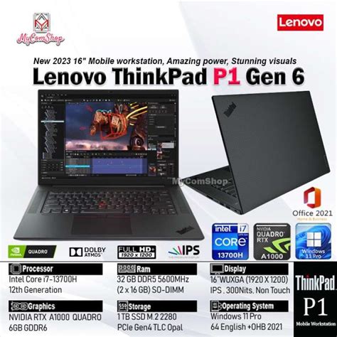 Jual Lenovo Thinkpad P Gen I H Gb Ram Tb Ssd Rtx A Gb Fhd Di Seller Mycomshop