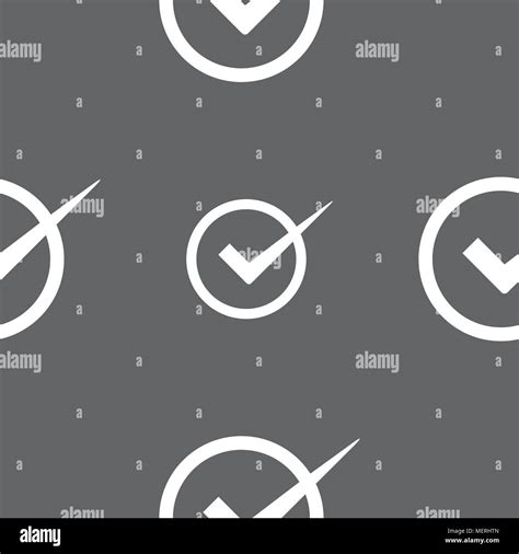 Check Mark Sign Icon Checkbox Button Seamless Pattern On A Gray Background Vector