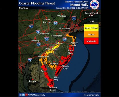 Nj Weather Up To 3 Inches Of Additional Rain 45 Mph Gusts Coastal Flooding In Forecast