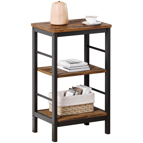 Yiwa 3 Tier End Table Narrow Side Table With Storage Nightstand Shelf