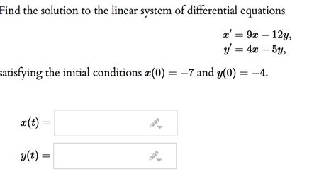 Solved Find The Solution To The Linear System Of