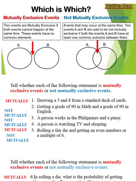 Mutually And Not Mutually Exclusive Event Pdf