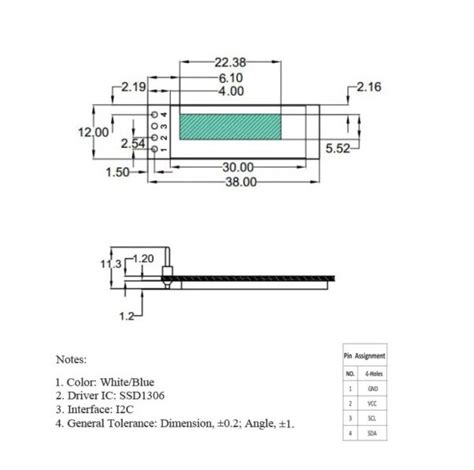 Monochrome 128x32 I2c Oled Graphic Display Supplier Supplier