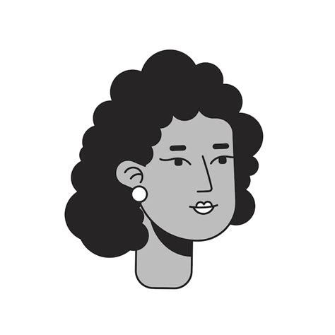 Premium Vector African American Teen Girl Monochrome Flat Linear