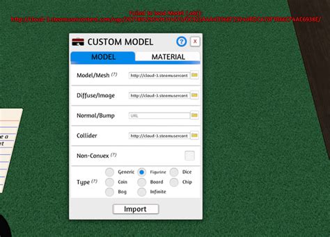 Failed To Load Models Obj Help Me Rtabletopsimulator