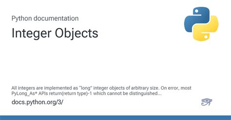 Integer Objects — Python 3137 Documentation