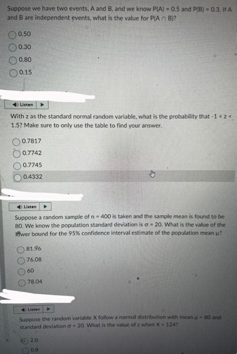 Solved Suppose We Have Two Events A And B And We Know