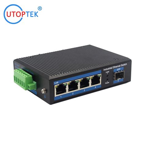 10 100m 4port Ethernet 1sfp Port Media Converter Din Rail Industrial Fiber Media Converter 5port