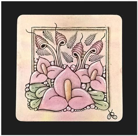 Zentangle Pattern 方紙磚 152 August Springkle Indy Rella Flux