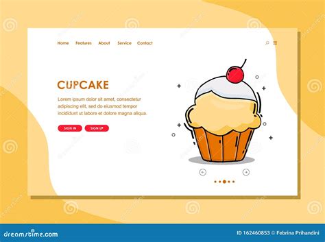 Cupcake Landing Page With Flat Simple Design Modern Flat Design