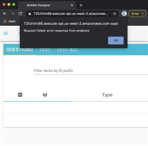 Lex Bot Rebuild Throws Error On First Launch Request Failed Error