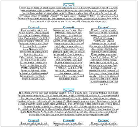 Advanced Nested Columns Example