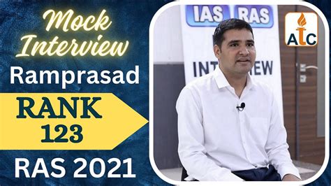 Ramprasad Rank 123 Ras Topper 2021 Mock Interview Atc Ias Ras Ajmer Ras Rpsc Ras2021