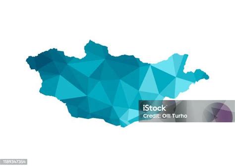 몽골지도의 단순화 된 파란색 실루엣 벡터 격리 그림 아이콘입니다 다각형 기하학적 스타일 삼각형 모양 흰색 배경 0명에 대한 스톡 벡터 아트 및 기타 이미지 Istock