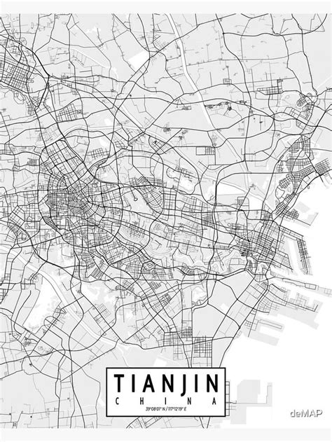 Tianjin City Map Of China Light