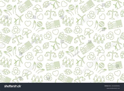 Csr Corporate Social Responsibility Seamless Pattern Stock Vector Royalty Free 2410040401