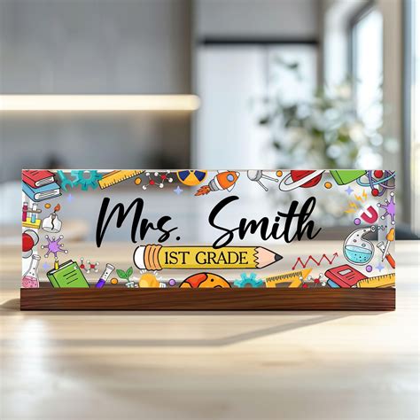 Personalized Teacher Desk Name Plate Teacher Name Plate For Desk