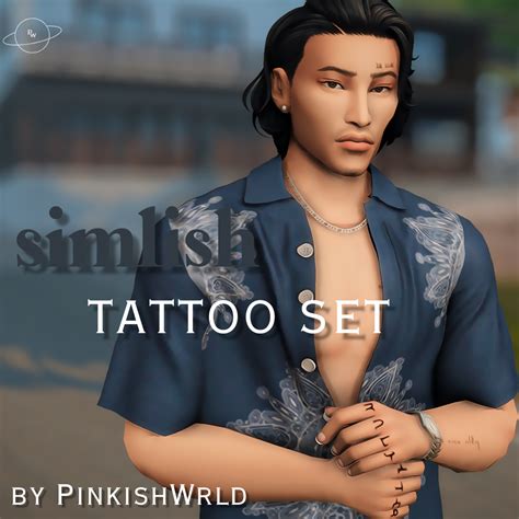 Тату Simlish Male Tattoos Sims4mods