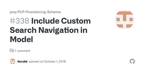Include Custom Search Navigation In Model Issue 338 Pnp PnP Provisioning Schema GitHub