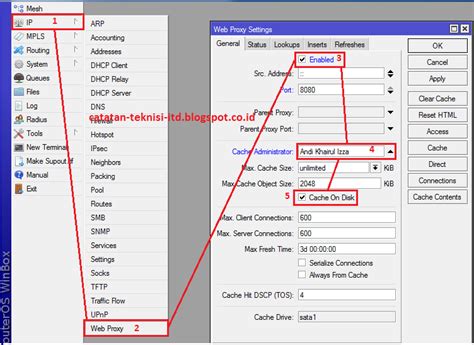 cara setting web proxy di mikrotik kumpulan tutorial catatan teknisi