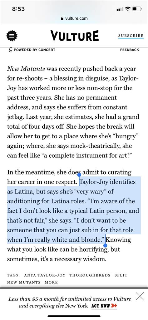 Anya Taylor Joy Talks About Being Latina Lipstick Alley
