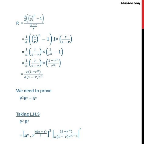 Misc 7 Let S Be Sum P Product R Sum Of Reciprocals In Gp
