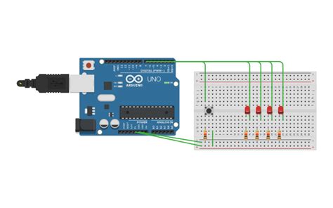 Circuit Design Exercise 1 Dancing Led Operation Using A Tact Switch Tinkercad
