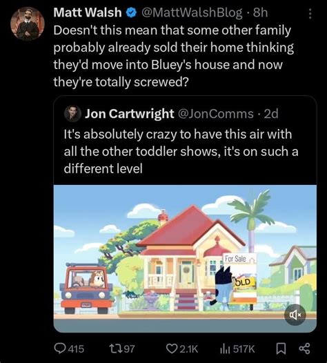 Matt Is Upset With Checks Notes A Plot Point In Bluey R Fundiesnarkuncensored