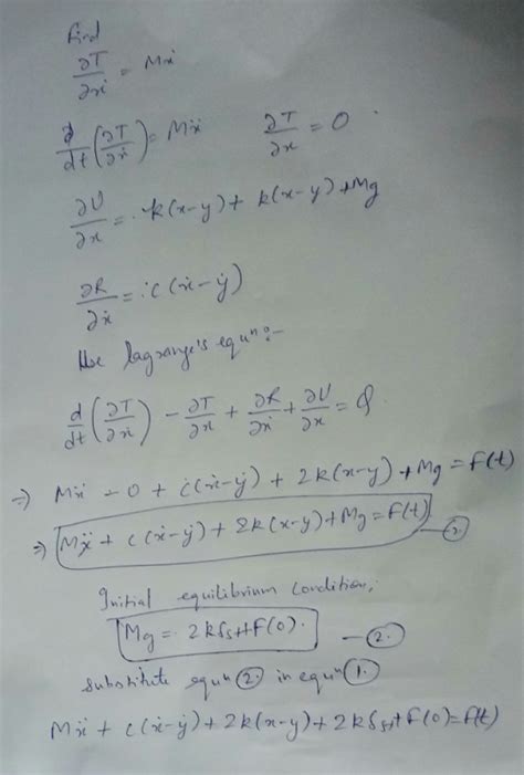 Equations Of Motion Lagranges Method Use Lagranges Method To Find