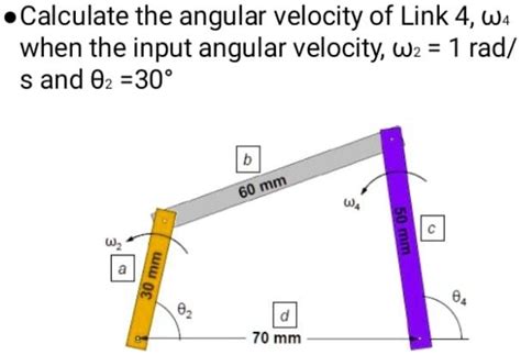 Solved Calculate The Angular Velocity Of Link 4 ω4 When The Input
