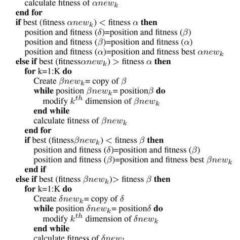 Algorithm 1 Pseudo Code For Gwo Modification 1 Download Scientific