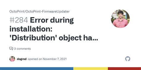 Error During Installation Distribution Object Has No Attribute