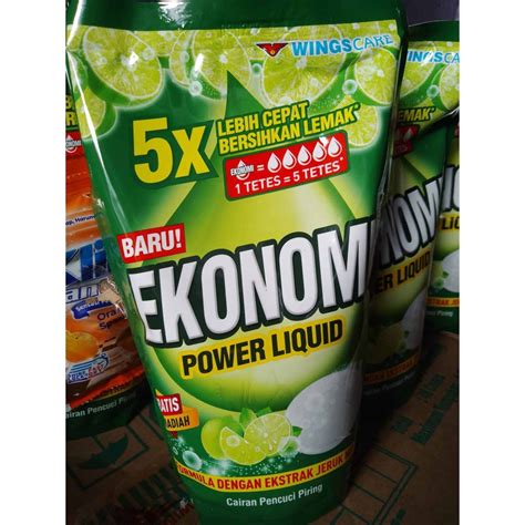 Jual EKONOMI Pencuci Piring Power Liquid Jeruk Nipis Pack 650ml Shopee Indonesia
