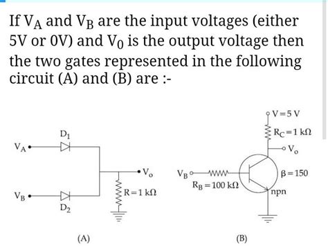 If Va And Vb Are The Input Voltages Either 5 V Or 0 V And V0 Is The