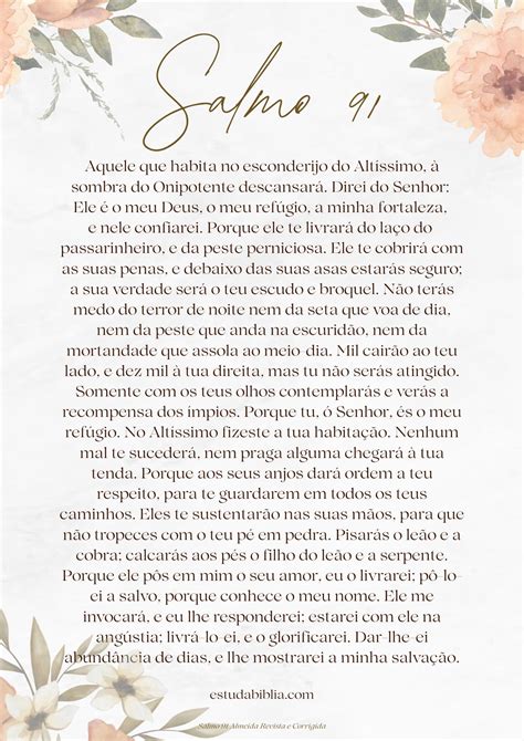 Salmo 91 Para Impressão Grande Estuda Bíblia