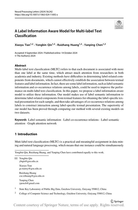 pdf a label information aware model for multi label text classification