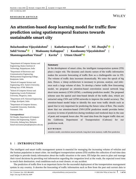 An Attention Based Deep Learning Model For Traffic Flow Prediction Using Spatio Temporal