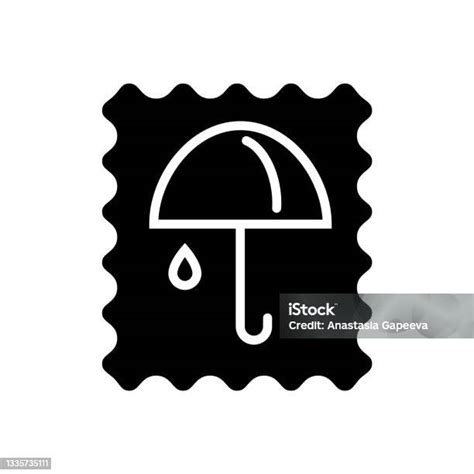 방수 소재 라벨 글리프 아이콘 비 커버 패브릭 기능 섬유 산업 검정 기호 0명에 대한 스톡 벡터 아트 및 기타 이미지 0명 개념 단일 객체 Istock