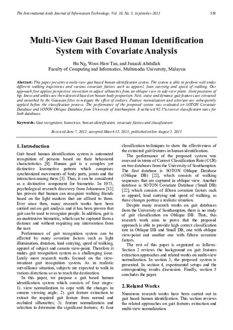 Pdf Multi View Gait Based Human Identification System With Covariate