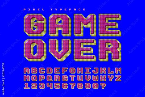Pixel Vector Font Design Stylized Like In Bit Games Stock Vector Adobe Stock