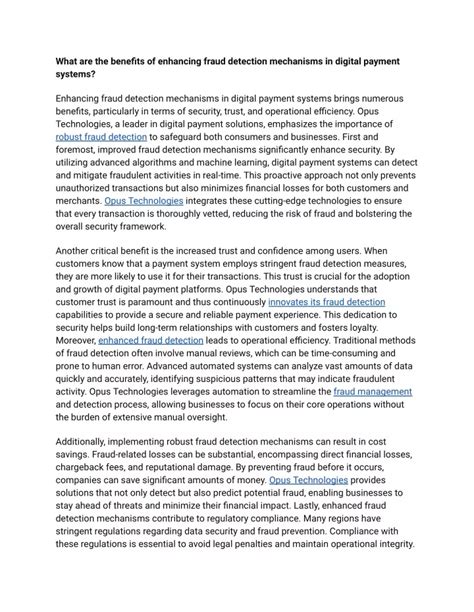 PPT Benefits Of Enhancing Fraud Detection Mechanisms In Digital Payment Systems PowerPoint
