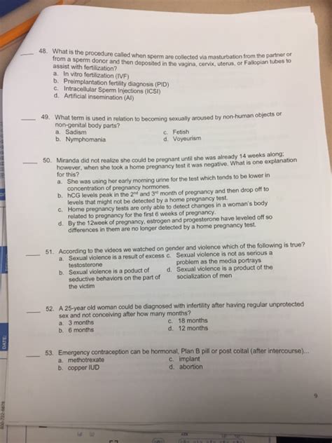 Solved What Is The Procedure Called When Sperm From A Chegg Com