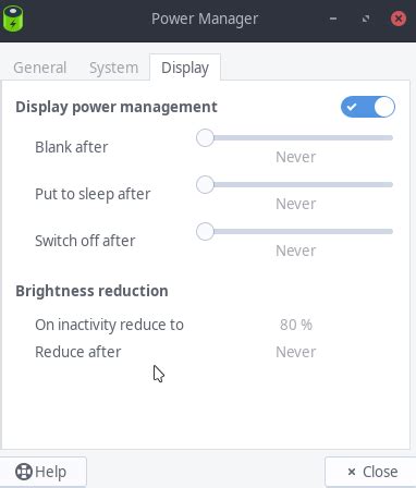 XFCE Xfce4 Power Manager XFCE EndeavourOS