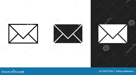 Flat Simple Paper Envelope Icons In 3 Form Stock Vector Illustration Of Newsletter Mailing
