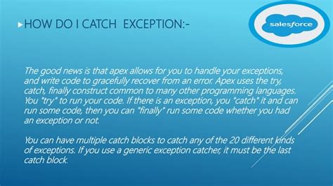 Introduction To Exception Handling In Apex Ppt