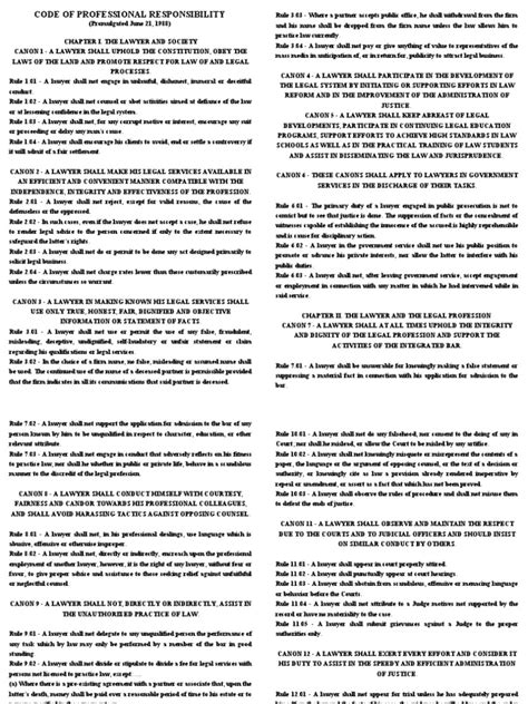 Code Of Professional Responsibility Download Free Pdf Lawyer Practice Of Law